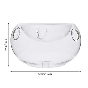 Housoutil 1pc Double Wall Glass Salad Bowl, Handmade Dry Ice Artistic Conception Glass Cooking, Clear Hollowware Bowl, Microwave, Freezer and Dishwasher Safe for Kitchen Home Housewarming Party