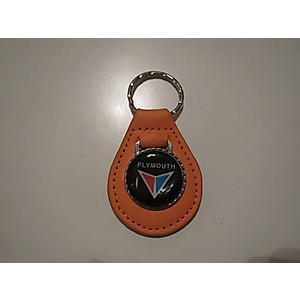 1960's BELVEDERE SAVOY PLAZA FURY VIP VALIANT BLUE & RED LOGO LEATHER KEYCHAIN - PUMPKIN