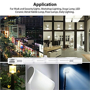 XBOCMY 4 Pack 300W Dimmable Halogen Light Bulbs, 118mm, 4.7-Inch T3 RSC, Warm White, 3000 lumens