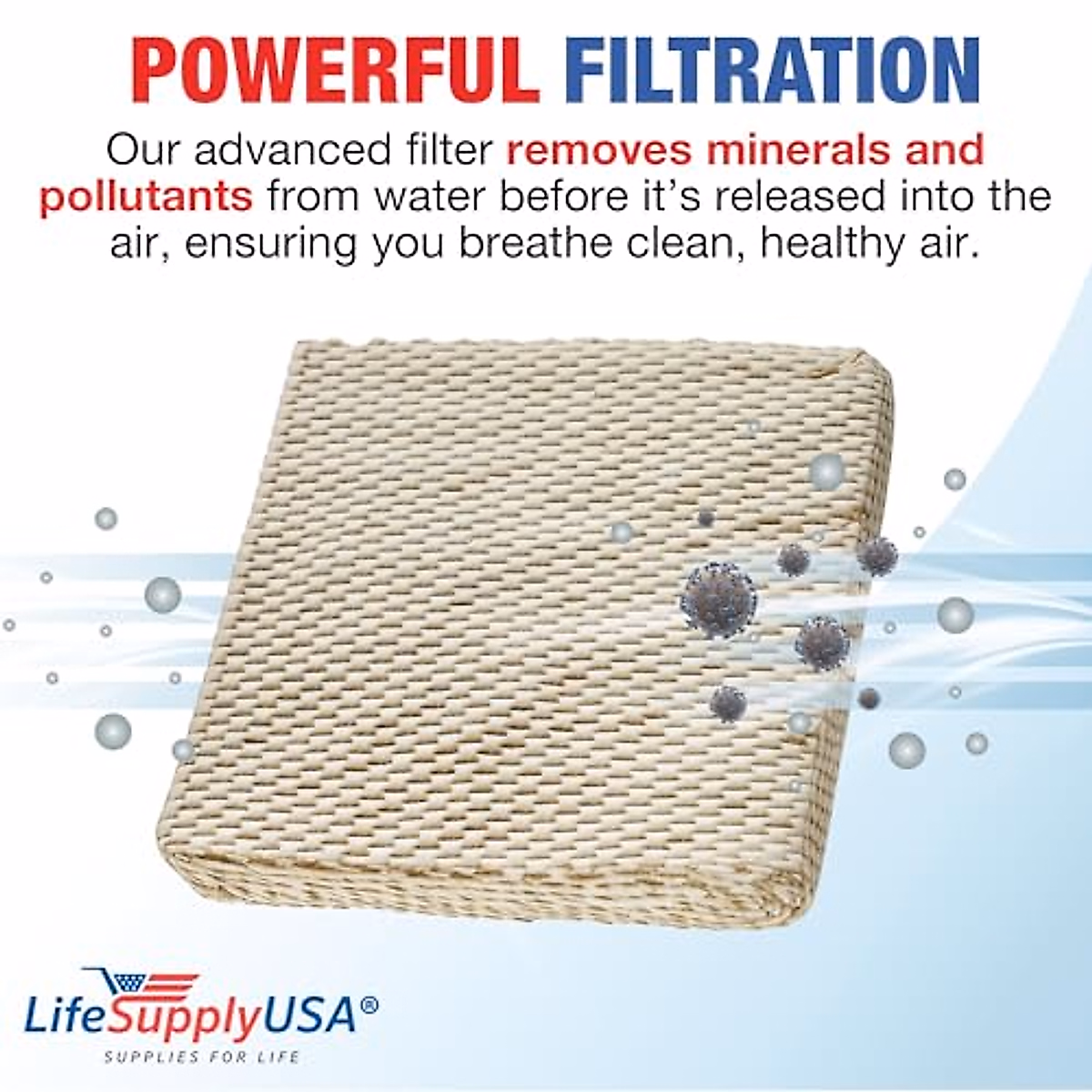 LifeSupplyUSA Humidifier Filter Replacement Evaporator Pad with Wick Compatible with Skuttle A04-1725-052 Model 2000 White-Rodgers, Goodman