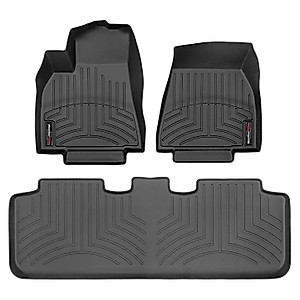 WeatherTech Custom Fit FloorLiners for Tesla Model Y - 1st & 2nd Row (441597-1-2), Black