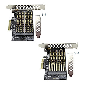 High Performance Durable 2x M.2 NGFF to Desktop PCIe x4 x8 x16 NVMe SATA Dual SSD PCI Express Adapter Card Vicue