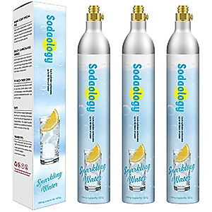 BLUE FLAG 60L Co2 Carbonator Compatible with Sodastream Appliances (Excluding Art, Terra Seltzer Maker), 14.5oz, Set of 3