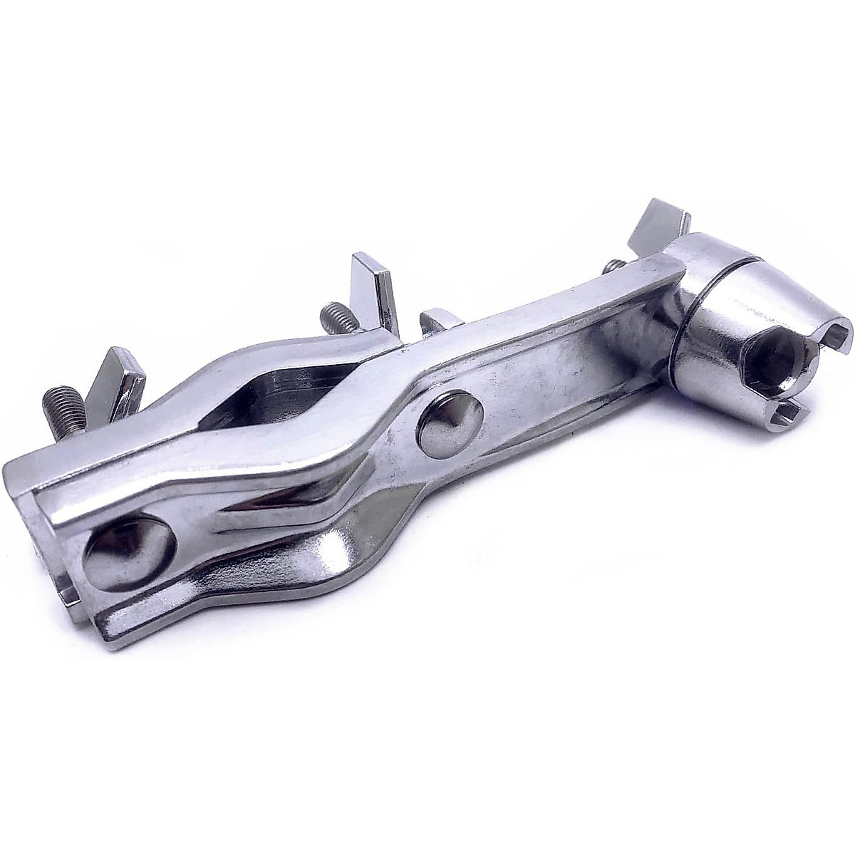 Jiayouy Cowbell Mount Clamp with 10.4" Straight Rod Arm Drum Mounting Bracket for Cowbell, Jam Block, Tambourine, Splash Cymbal (Single link)