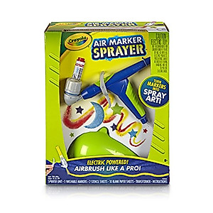 Crayola Air Marker Sprayer Airbrush Kit, Gift for Kids Age 8, 9, 10