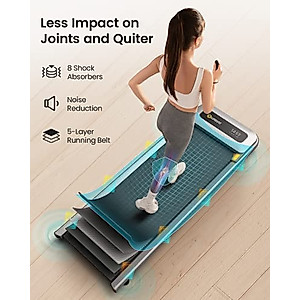 UREVO Under Desk Treadmill, Walking Pad Treadmill with Large Running Area, 2.25HP Treadmills for Home, Desk Treadmill for Office Under Desk with 265lbs Weight Capacity (Gray)