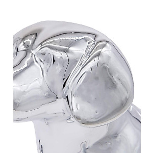 Nayothecorgi Beagle Dog Statue - Metallic Silver Standing Ceramic Dog Statue - Decorative Dog Sculpture for Garden or Home Décor - Beagle Dog Outdoor Statue - (11.5” x 7.0” x 4.5”)