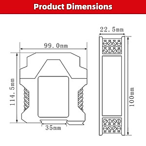 DC Conditioner, DC 24V DC Current Isolator Transmitter 4-20mA PLC Detect Conditioner(1 in 2 Out, 4-20mA to 4-20mA)