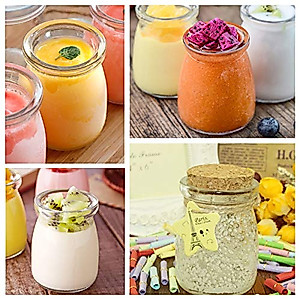 KAMOTA Glass Jars, 40 PACK 4 oz Clear Yogurt Jars With PE Lids, Glass Pudding Jars Yogurt Jars Ideal for Jam, Honey, Wedding Favors, Shower Favors (150ml)