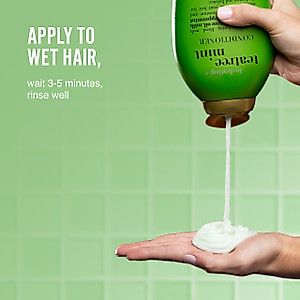 OGX Hydrating + Tea Tree Mint Conditioner, Nourishing & Invigorating Scalp Conditioner with Tea Tree & Peppermint Oil & Milk Proteins, Paraben-Free, Sulfate-Free Surfactants, 25.4 fl oz