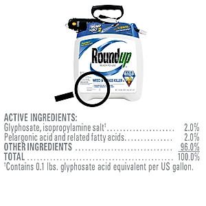 Roundup Ready-To-Use Weed & Grass Killer III -- with Pump 'N Go 2 Sprayer, Use in & Around Vegetable Gardens, Tree Rings, Flower Beds, Patios & More, Kills to the Root, 1.33 gal.