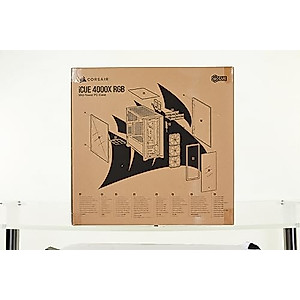 CORSAIR iCUE 4000X RGB Tempered Glass Mid-Tower ATX PC Case - 3X SP120 RGB Elite Fans - iCUE Lighting Node CORE Controller - High Airflow - White