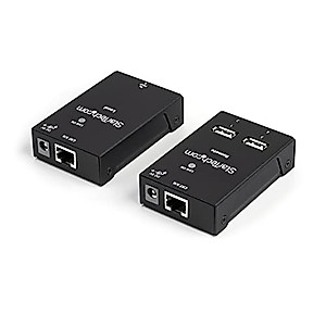 StarTech.com 4-Port USB 2.0 Extender - 130ft (40m) USB Over Cat5/Cat6 Extender - Compact USB 2.0 Over Ethernet Extender, TAA (USB2004EXTV)
