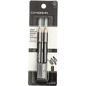 CoverGirl Professional Brow & Eye Makers Brow Shaper & Eyeliner, Midnight Black 500, .06 oz (Pack of 3)