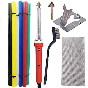 EinNana Plastic Welding Kit with Plastic Welder,90pcs Rods, Stainless Steel Mesh, Hot Iron Stand, and Wire Brush-Plastic Bumper,Kayak Repair Kit,DIY Arts,Portable 80 W