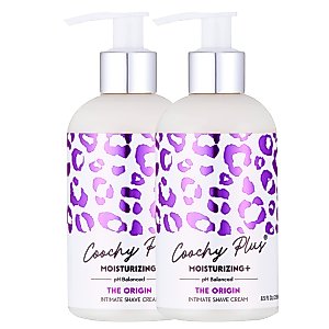Coochy Intimate Shaving Cream MOISTURIZING Plus THE ORIGIN For Pubic, Bikini Line, Armpit - Rash-Free With Patent-Pending Formula – Prevents Razor Burns & Bumps, In-Grown Hairs, Itchiness 2 Pack