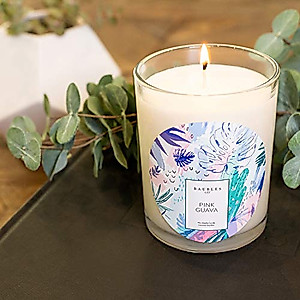 Kate Bissett Baubles Pink Guava Scented Premium Candle and Jewelry with Surprise Pendant Inside | 18 oz Large Candle | Made in USA | Parrafin Free