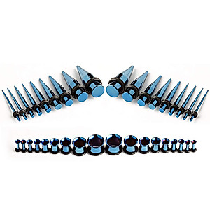 COOEAR Ear Weight Tapers and Plugs Set Tunnels Kit Piercing Gauges Earrings 36 Pieces 14g to 00g Set Gift Jewelry.