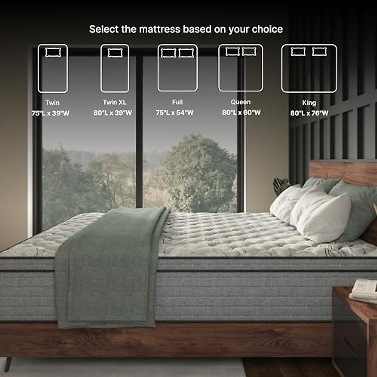 NapQueen Elite Series Machka King Size Mattress, 10 Inch Cooling Gel Memory Foam Mattress King Size, Hybrid Mattress in a Box with Individual Pocket Spring, CertiPUR-US Certified, Made in USA