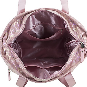 BODHI Township Tote with Removable Zipper Wristlet and Adjustable Crossbody Strap-Pink Geo