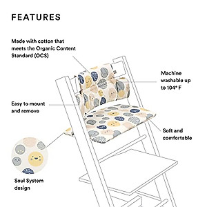 Tripp Trapp Classic Cushion, Soul System - Pair with Tripp Trapp Chair & High Chair for Support and Comfort - Machine Washable - Fits All Tripp Trapp Chairs