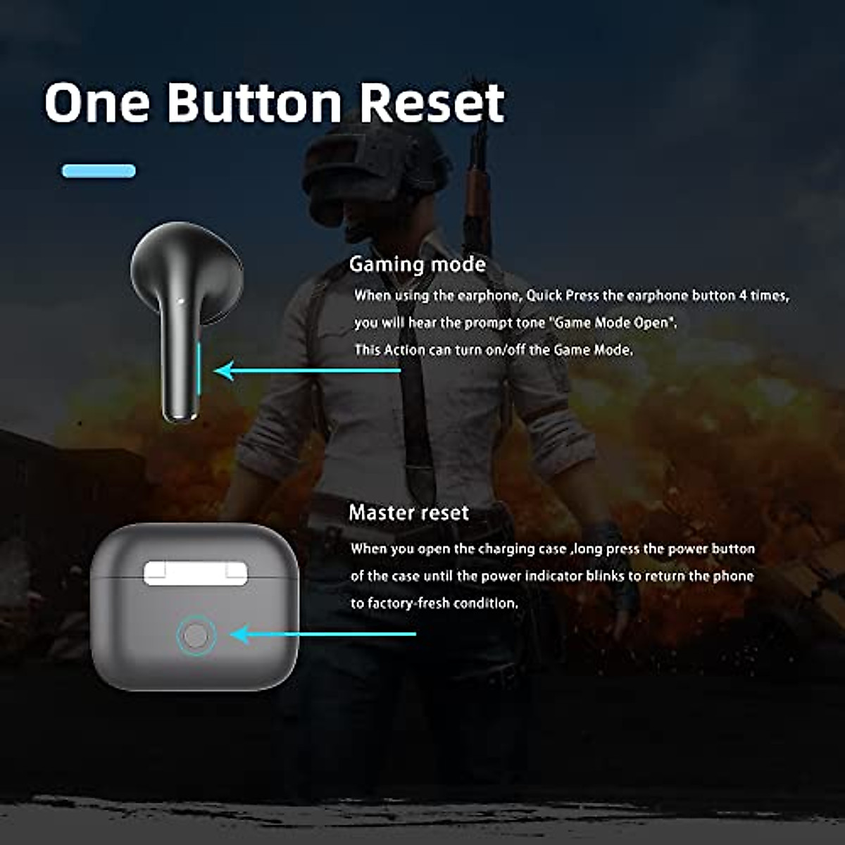 IMIKI T11 Bluetooth 5.3 Earbuds Wireless Headphones with Wireless Charging Case, Built in Mic Headset for Sports, Grey