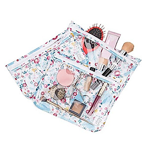 Bumkins Disney Travel Bag, Toiletry, TSA Approved Pouch, Zip Bag, Quart Size Airline Compliant, Clear-Sided, Baby, Diaper Bag Organization, Accessories, Packing, Set of 3 Sizes, Cinderella