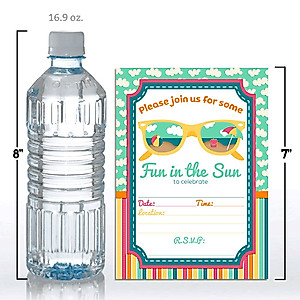 Summer Fun in the Sun Birthday Party Fill in Invitations set of Twenty with envelopes by AmandaCreation