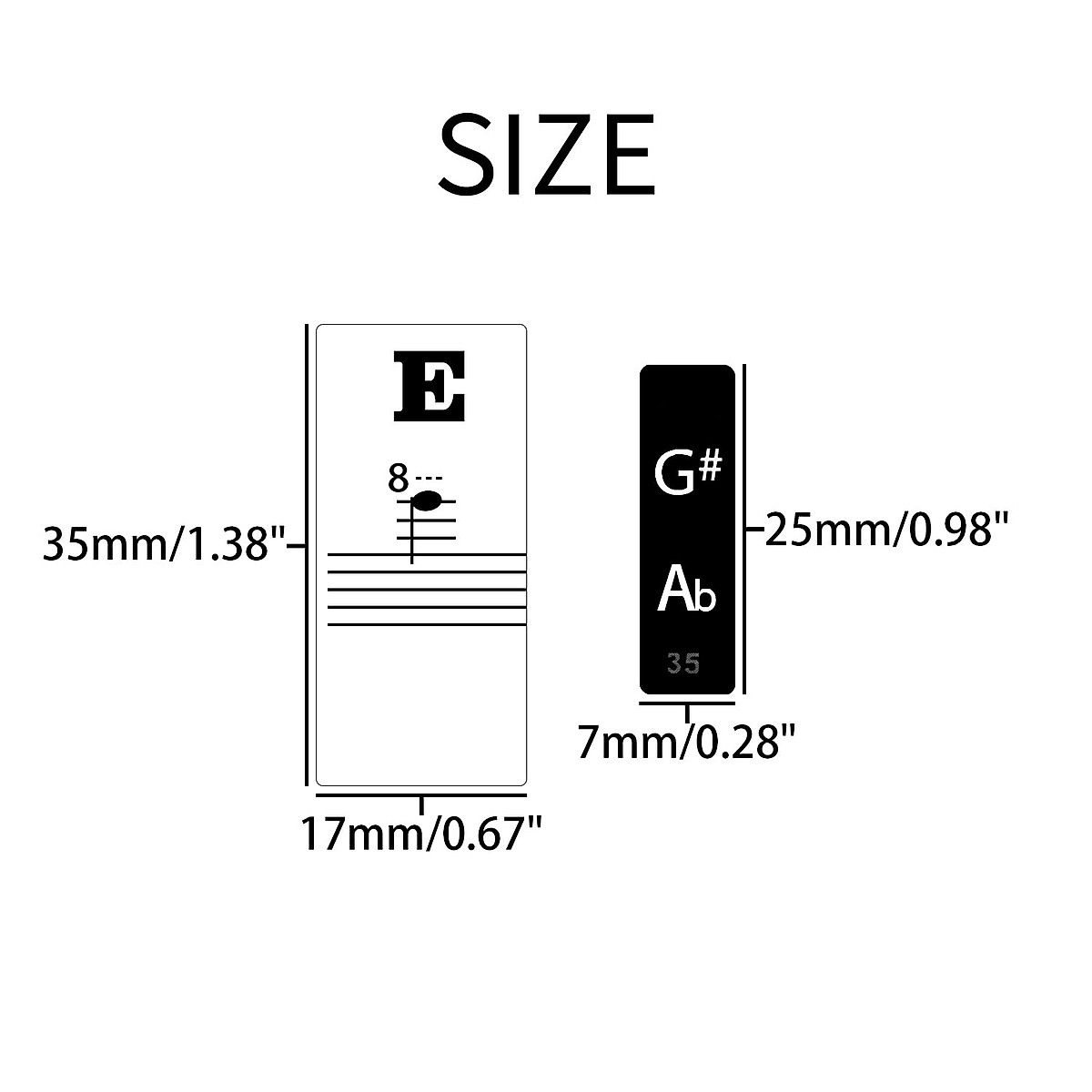 AIEX Piano Keyboard Music Note Full Set Stickers Removable & Transparent for White & Black 88/61/54/49 Keys