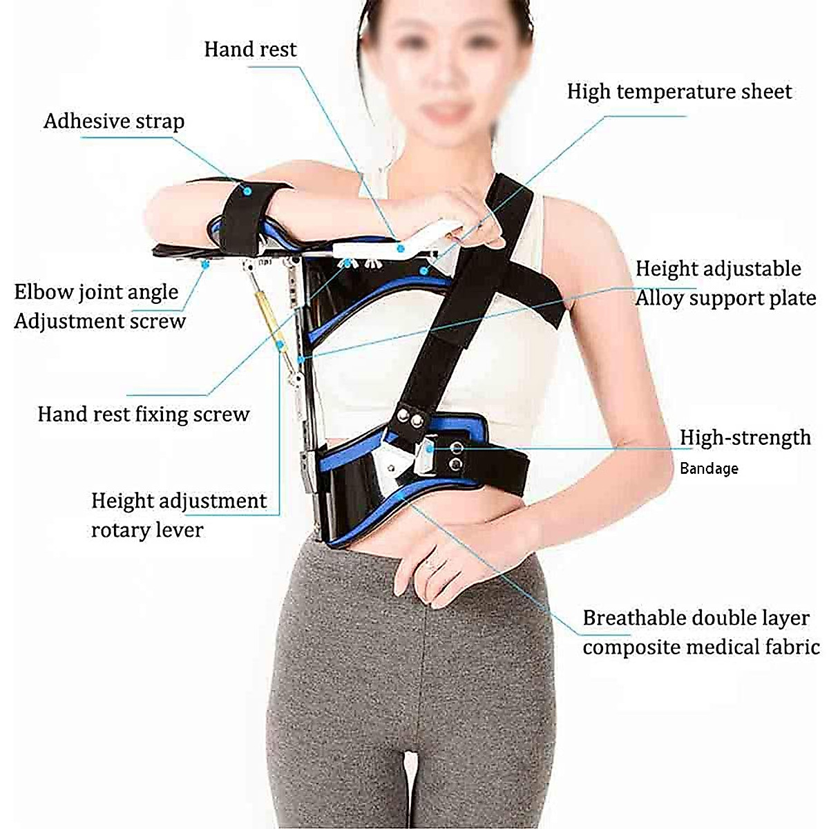 WILLQ Shoulder Abduction Sling for Broken Fractured Bones Sublexion Surgery Dislocated Injury Support Broken Arm for Shoulder Injury Post-op Shoulder Arm Brace Lightweight Breathable