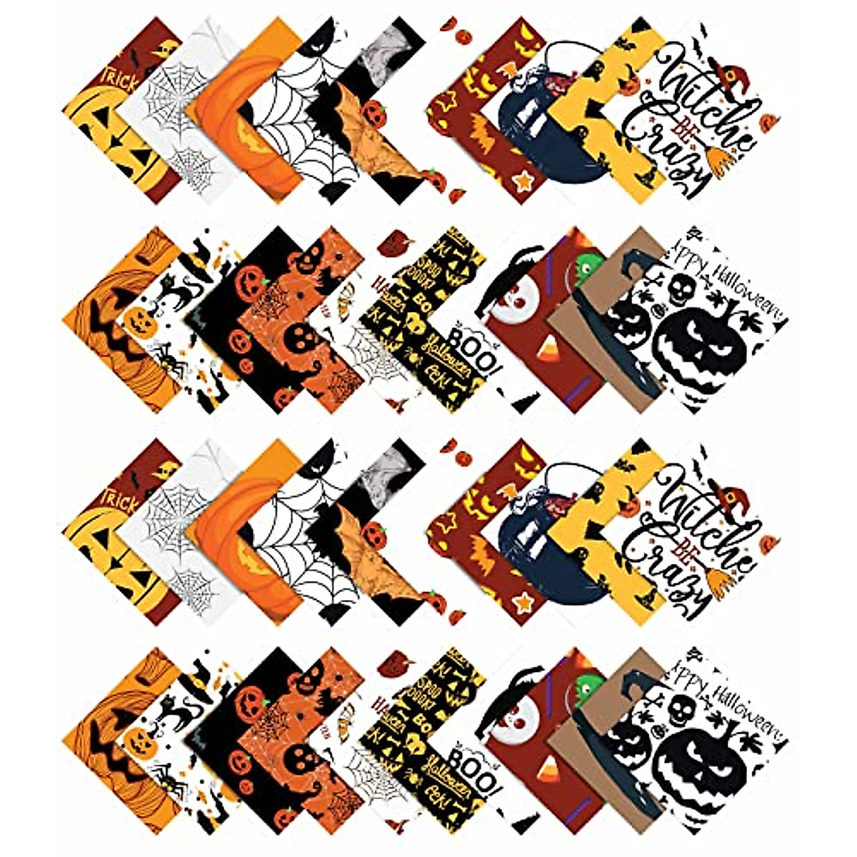 Soimoi Precut 10-inch Halloween Prints Cotton Fabric Bundle Quilting Squares Charm Pack DIY Patchwork Sewing Craft- Multicolor