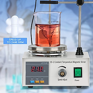 Magnetic Stirrer, Hot Plate with Digital Temperature Display & Speed Adjusting, Magnetic Mixer with 7 Pcs Stirrer Stir Bars Mixed, Home Lab Stirrer, 1000ML