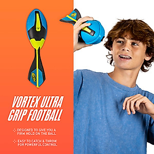 Nerf Vortex Ultimate Grip Foam Football Soft Vortex Football for Long-Distance Throws - All-Weather Perfect for Pool + Beach Football - Kids Ultimate Grip Whistle Vortex Foam Ball