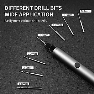 NOGARMY Mini Cordless Drill, Rechargeable Portable Power Drill, Multi-function Electric Hand Drill with 7 Drill Bits for DIY, Miniatures, Jewelry Making, Resin, Wood