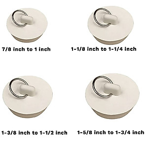 CICITOYWO Bath Tub Drain Stoppers, 4 Pieces Sink Bathtub Plug Rubber Kitchen Bathroom Laundry Bar Water Stopper Seal with Hanging Ring for Shower Faucet Cover Pool Plugs and Caps