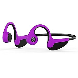 leybold Bone Conduction Headphones Bluetooth 5.0, Wireless Earphones with Mic, Open-Ear Bluetooth Sports Headphones, for Sports Hiking Running Driving Cycling Fitness Workouts Walking,Purple