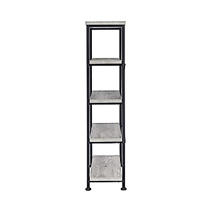 Coaster Furniture Analiese Rustic Industrial 4 Shelf Bookcase Bookshelf Etagere Composite Wood Shelves Metal Frame Gray Driftwood Black 801546