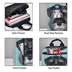 GAGALU Laptop Backpack Schnauzer Blue Printed Lightweight Outdoors Backpack