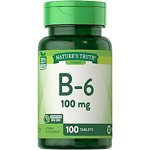 B6 Vitamin | 100mg | 100 Tablets | Vegetarian, Non-GMO & Gluten Free Supplement | by Nature's Truth