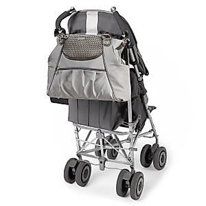 Skip Hop Studio Select Day-to-Night Diaper Satchel, Pewter