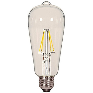 12 Pack Satco S9581 6.5 Watt Dimmable Clear 2700K Warm White LED ST19 Light Bulb - Medium Base (60w Equivalent)
