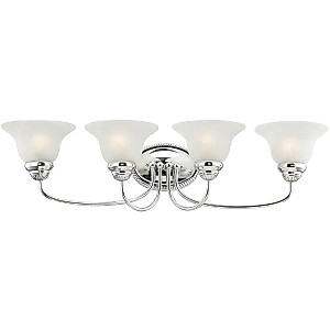 Modern and Sleek 30.5 Inch 4-Light Polished Chrome Bathroom Vanity Light Fixture with Elegant White Alabaster Glass Shade – Illuminate Your Space with Style!