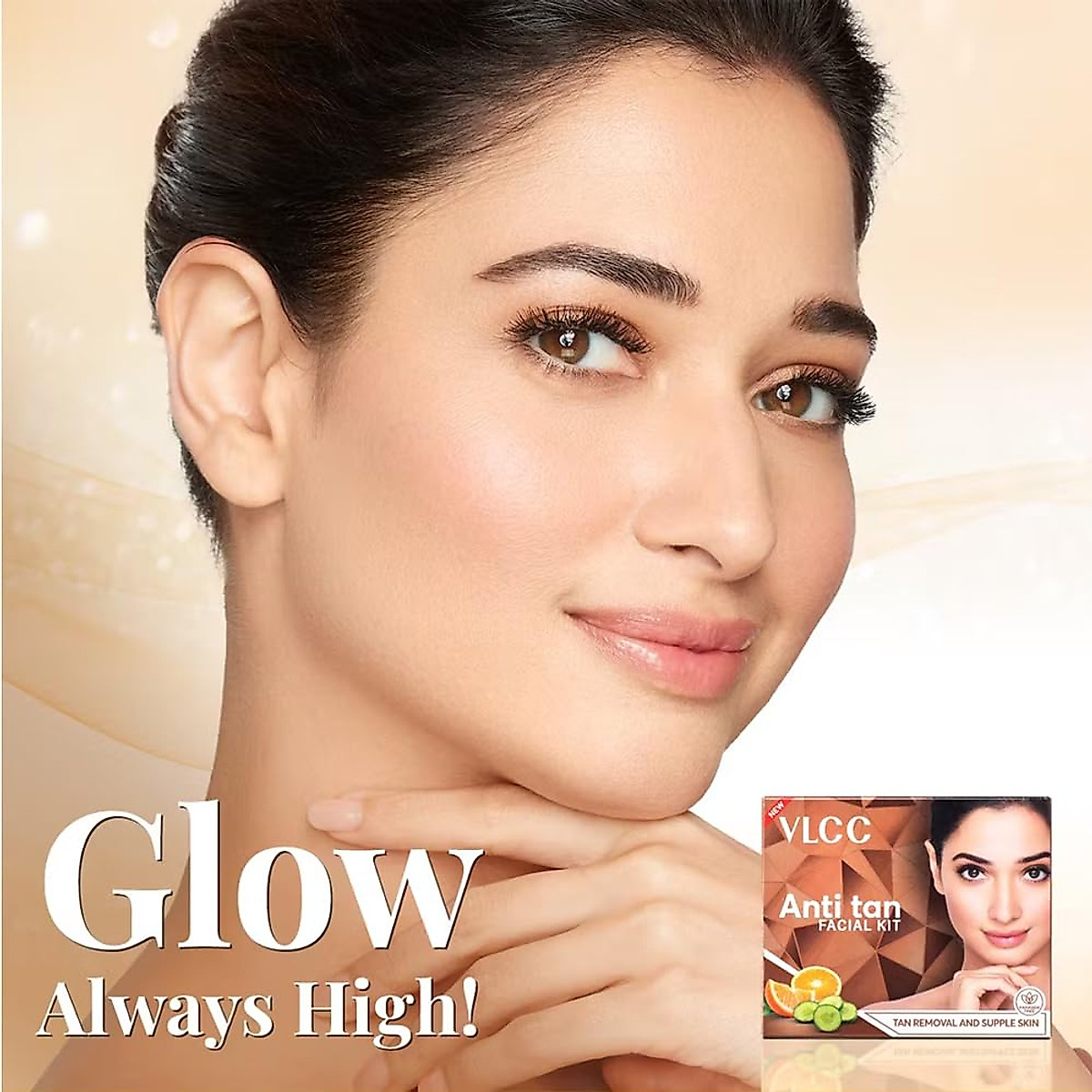 VLCC Natural Anti Tan Facial Kit - Single Use | Salon Like Facial at Home in Just 6-Steps | Includes Cleanser, Scrub, Cream, Face Pack & Moisturizing Gels | 2.12 Oz/60g