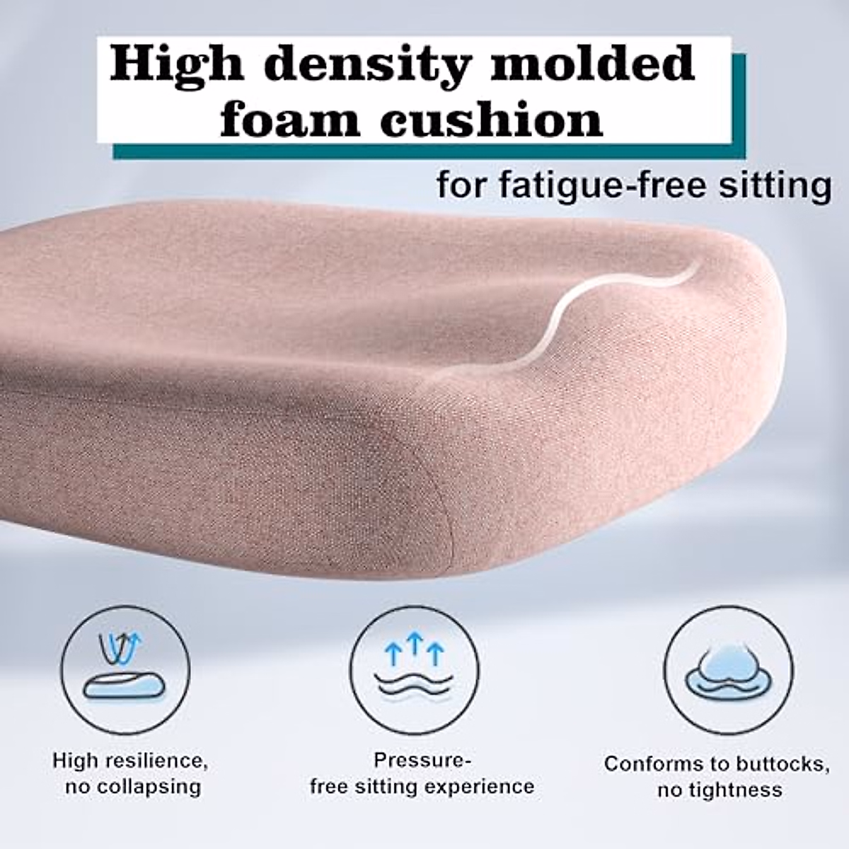 Ergonomic Office Chair, High Back Mesh Desk Chair with Molded Foam Cushion, Adjustable Headrest, Lumbar Support, Lock Function (Petal Pink)