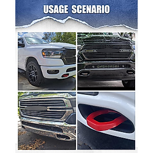 MEPARERI Ram 1500 Front Tow Hooks with Bumper Bezels Fit for 2019-2023 Dodge Ram 1500 Replace#82215268AB 68272944AB 68272945AB