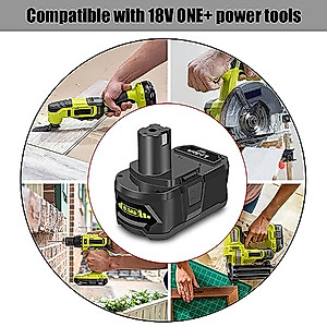Lizone 6.5Ah P193 PBP005 18V Lithium Battery Replacement for Ryobi 18V Battery Lithium Ion 4.0Ah P108 P192 P129 P197 PBP2005 PBP004 6.0Ah P193 18V ONE+ Battery Compatible with Ryobi 18V ONE+ Tools