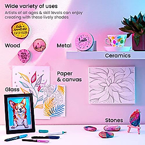 ARTEZA Permanent Markers, Set of 24, Ultra-Fine Tip, Retro Pop Colors