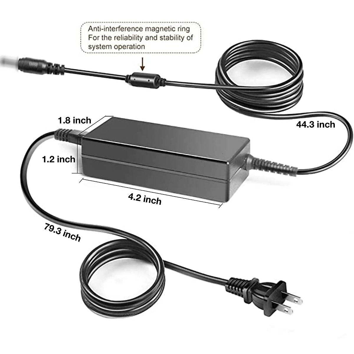 Kircuit Samsung Laptop Charger Power Adapter Long 12Ft Cord A13-040N2A np300e5c Series 2 3 4 5 6 9 Notebook 300e 300v 305e 305v 350v 355v 365e 510r 740u Np300e4c Np300e5a Np300v5a Np300e5e