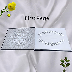 CejFur Guest Book Wedding Reception with Pen 9"x7.2" Hardcover Guestbook for Wedding, Baby Shower, Bridal Shower, Graduation Party, Funeral, 100 Pages Guest Sign in Book (Black)