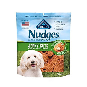 Blue Buffalo Nudges Jerky Cuts Dog Treats, Made in the USA with Natural Ingredients, Chicken, 10-oz Bag